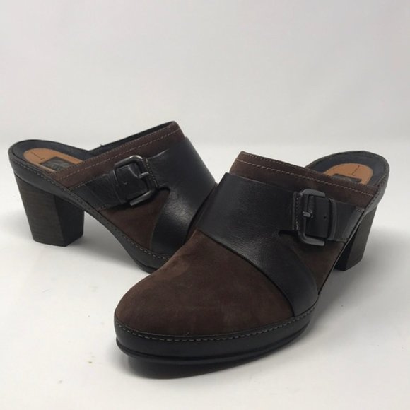Clarks | Shoes | Clarks Artisan Leather And Suede Slip On Clogs | Poshmark